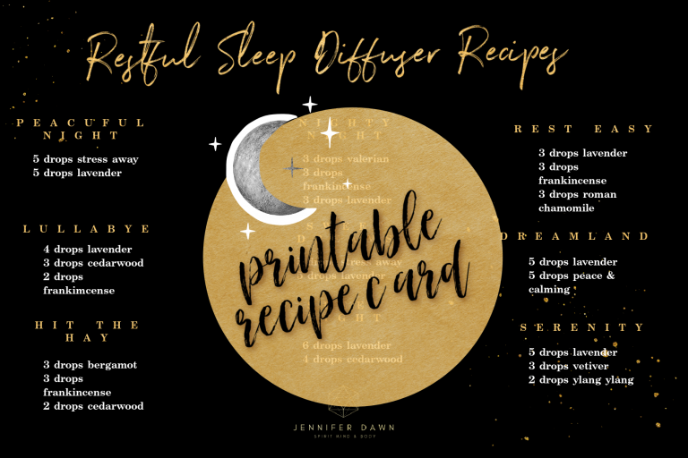 Bedtime Routine - Printable Sleep Blends For Diffuser Recipe Card
