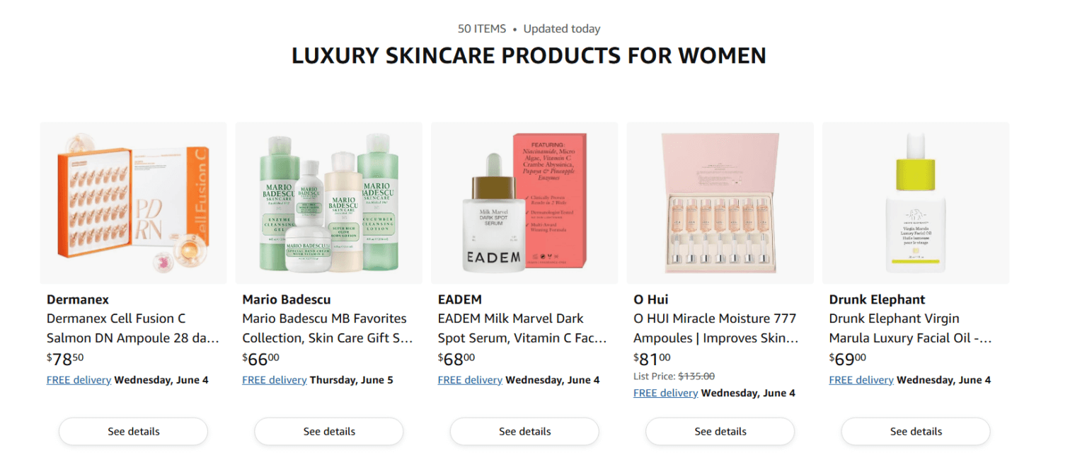 Top 50 Luxury Skincare Products for Mature Women in 2025