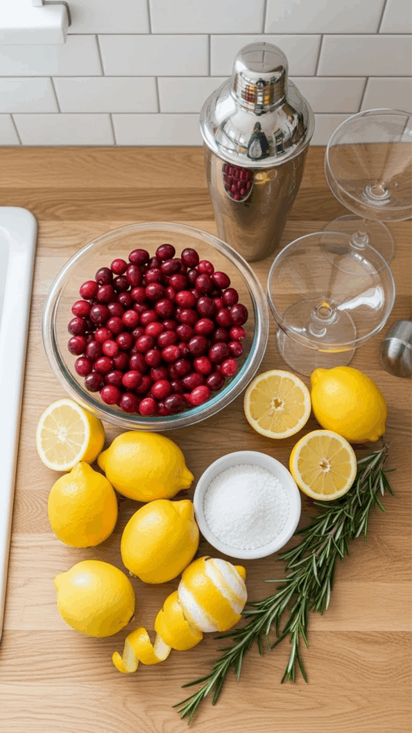 Low-Glycemic Cranberry Lemon Drop Cocktail Recipe